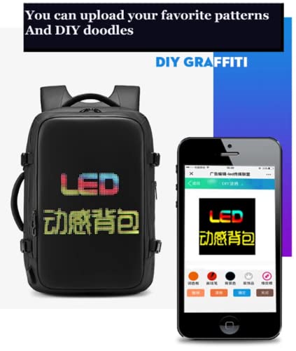 Joyloading LED Display Backpack Business Travel Laptop Backpack Men DIY Smart School Backpack Woman Multimedia Pack