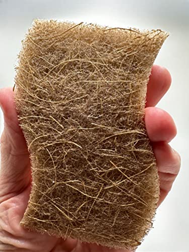 MinnYaso 12 Pack S-Shape Natural Sponges, Hemp Sisal Plant Based Scrubber Scouring Sponge, Eco-Friendly Odor Free Biodegradable Compostable Wood Pulp Sustainable Scrub Pads for Kitchen Dishes Bathroom