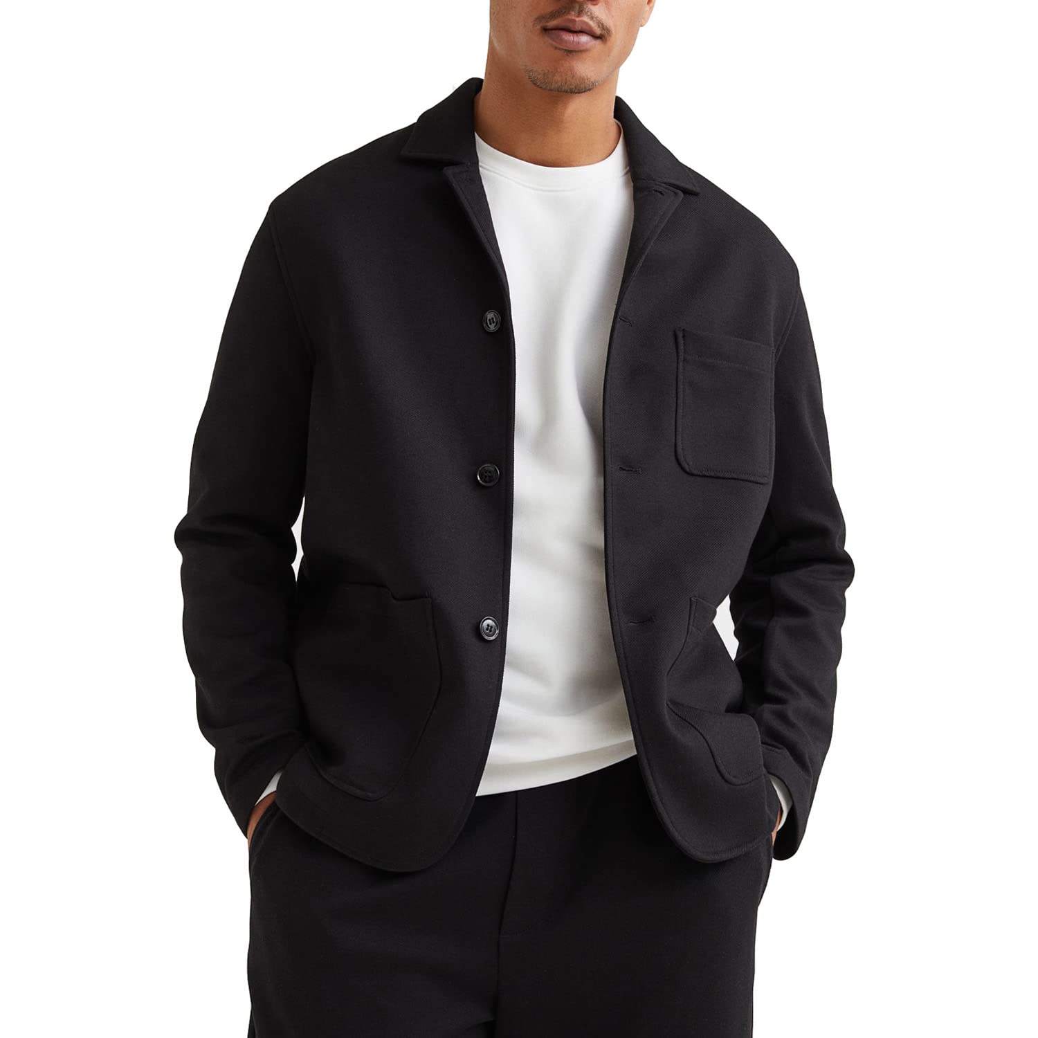 WZIKAI Men's Casual Sport Coat Jacket Regular Fit Lightweight Suit Jacket for Men Black M