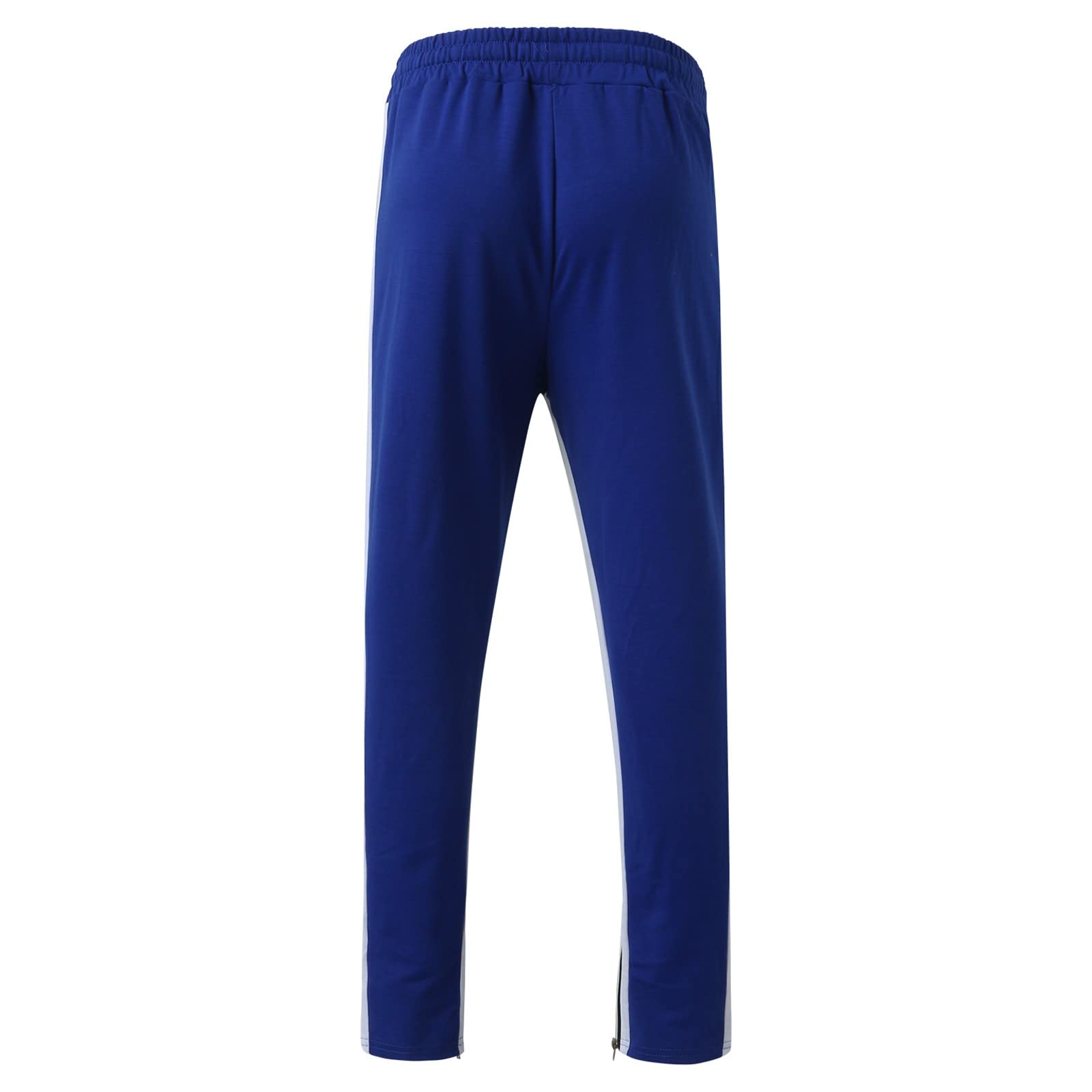 Vickyleb Men's Fitted Elastic Waistband Cotton Linen Pants with Drawstring Cargo Pants for Men Relaxed Fit *mingwangseo* Blue