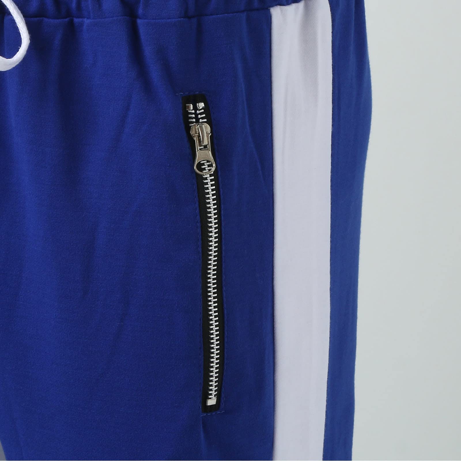 Vickyleb Men's Fitted Elastic Waistband Cotton Linen Pants with Drawstring Cargo Pants for Men Relaxed Fit *mingwangseo* Blue