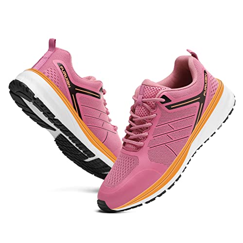 Furuian Steel Toe Shoes for Women Lightweight Safety Indestructible Sneakers Slip Resistant Work Utility Shoes Pink