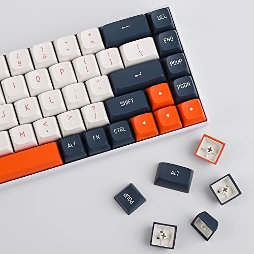 surmen Custom 160 Keycap Set CSA Profile Doubleshot Ball Caps US/ISO Layouts for 60%, 65%, 75%, TKL Mechanical Keyboards (Orange)