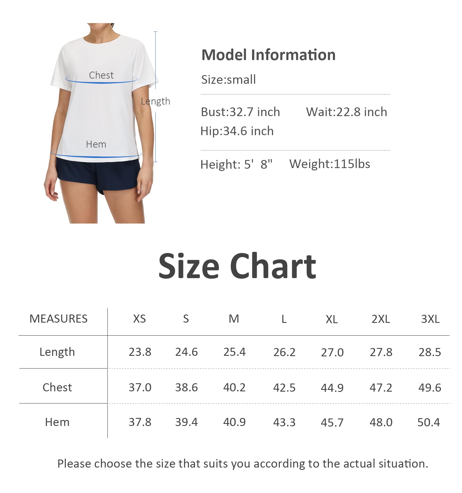THE GYM PEOPLE Women's Short Sleeve Workout Shirts Breathable Yoga T-Shirts with Side Slits Athletic Tee Tops White