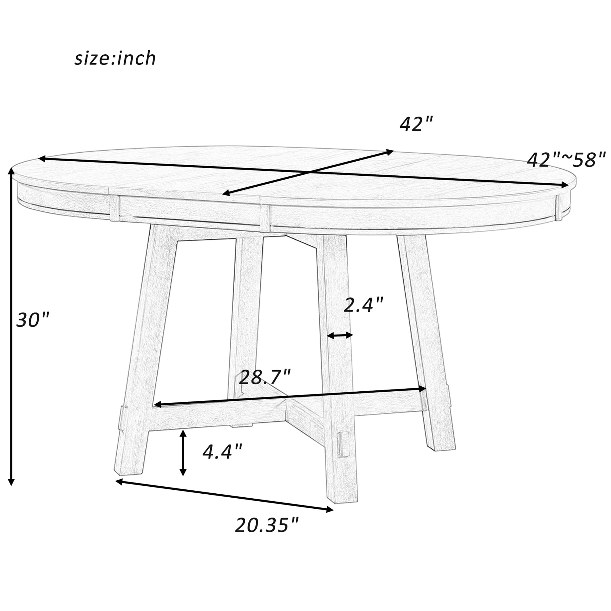 P PURLOVE Round Dining Table, Farmhouse Round Extendable Dining Table with 16" Leaf Wood Kitchen Table (Espresso)