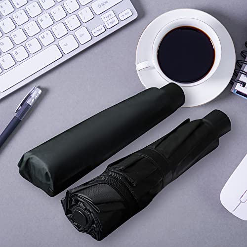 GENMAI SOEASY Compact Travel Umbrella for Rain,8 Ribs Strong Windproof Umbrellas Auto Open & Close Collapsible Small Folding Portable Umbrella for Car,Backpack Men and Women Manual Black