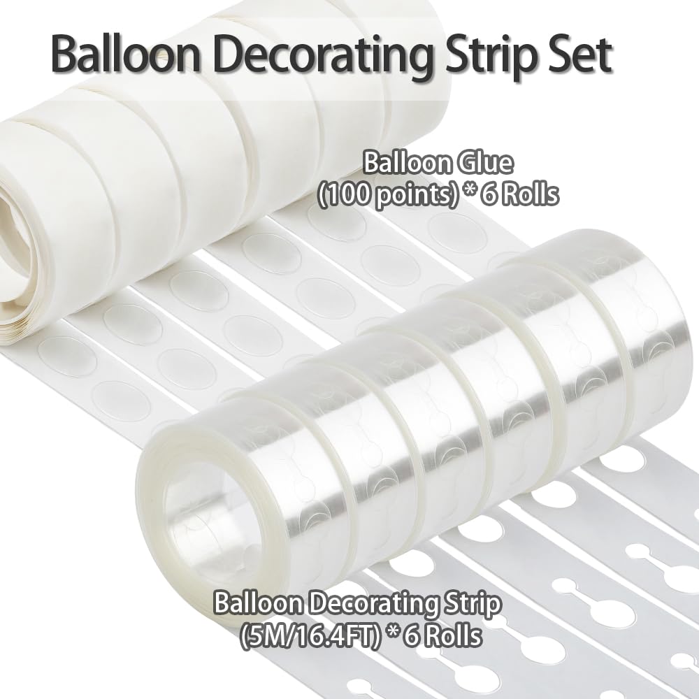 Arch Kit 98.5ft Tape & 600pcs Glue Point for Balloon Decorating Strip Kit - Party Graduation Wedding Birthday Baby Shower Decor