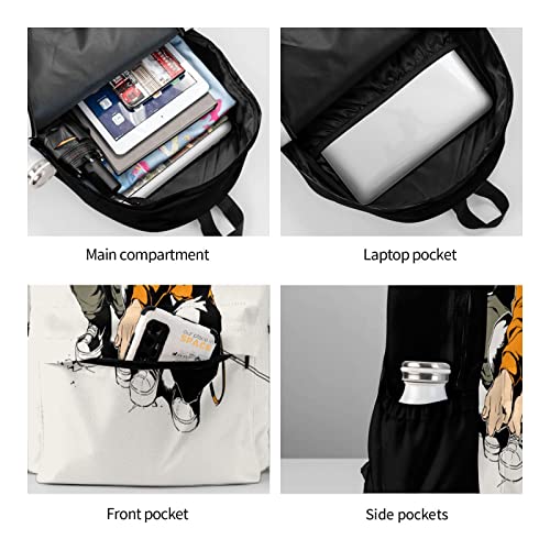 Anime Backpack Canvas School Backpack 3d Print Laptop Bag Large Casual Daypack For Boys Girls 17 Inch,color 6