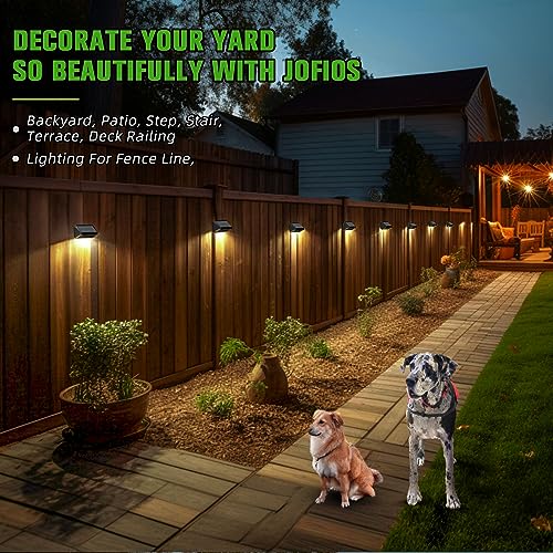 JOFIOS Solar Fence Lights, 8Modes Warm White, Cool White and RGB, Lights Outdoor Waterproof, Solar Power Deck Lights Perfect for Patio, Yard, Wall, Fence, Step. (6pack)