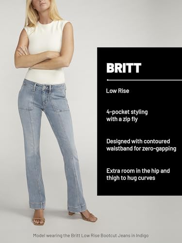 Silver Jeans Co. Women's Britt Low Rise Curvy Fit Capri Jeans, Med Wash EPX396, 24 Regular