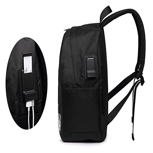 JamesHEvans Chief Popularity Rapper Keef Extra Large Travel Laptop Backpack, College School Computer Bookbag With USB Charging/Headphone Port Daypack Fits 17x 12 x 6.5 Inch Laptops Bag For Men Women