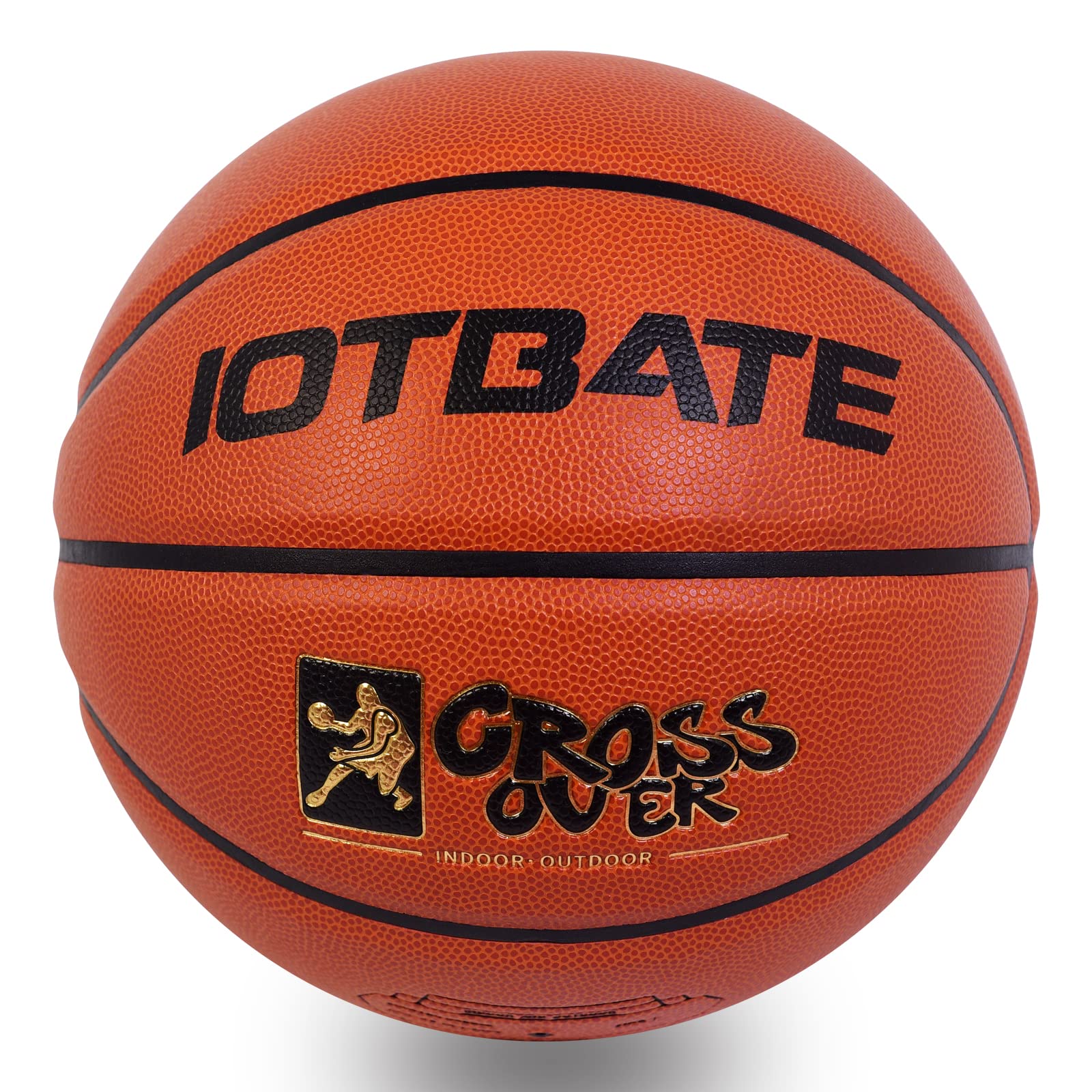 IOTBATE Cross Over Basketball Standard Size 7 Basketball High Density Pu Leather Game Basketball Indoor and Outdoor Basketball Without Air Pump (Deflated)