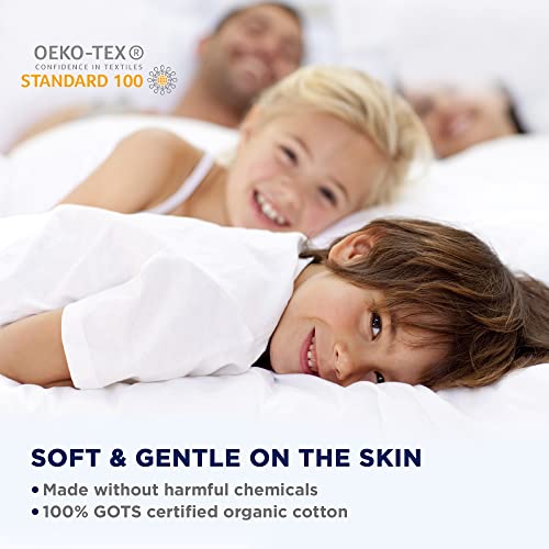 LANE LINEN 100% Organic Cotton Full Sheets Set 4-Piece Pure Percale Long Staple Bedding Breathable Fits Mattress Upto 15" Deep - Cheetah