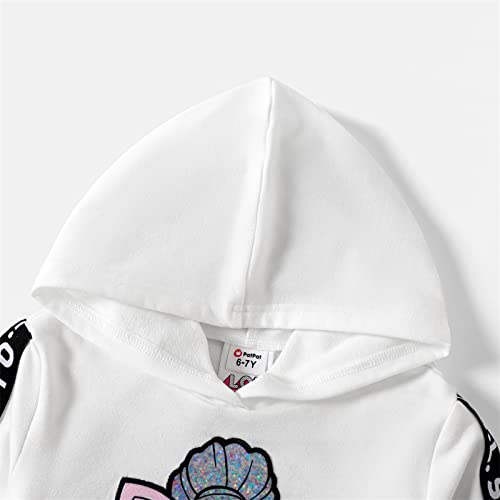 L.O.L. Surprise! Girls Longsleeve Hoodie Kids Pullover Sweatershirts for Girls Top Outfit 5-12 Years White