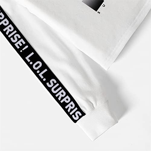 L.O.L. Surprise! Girls Longsleeve Hoodie Kids Pullover Sweatershirts for Girls Top Outfit 5-12 Years White
