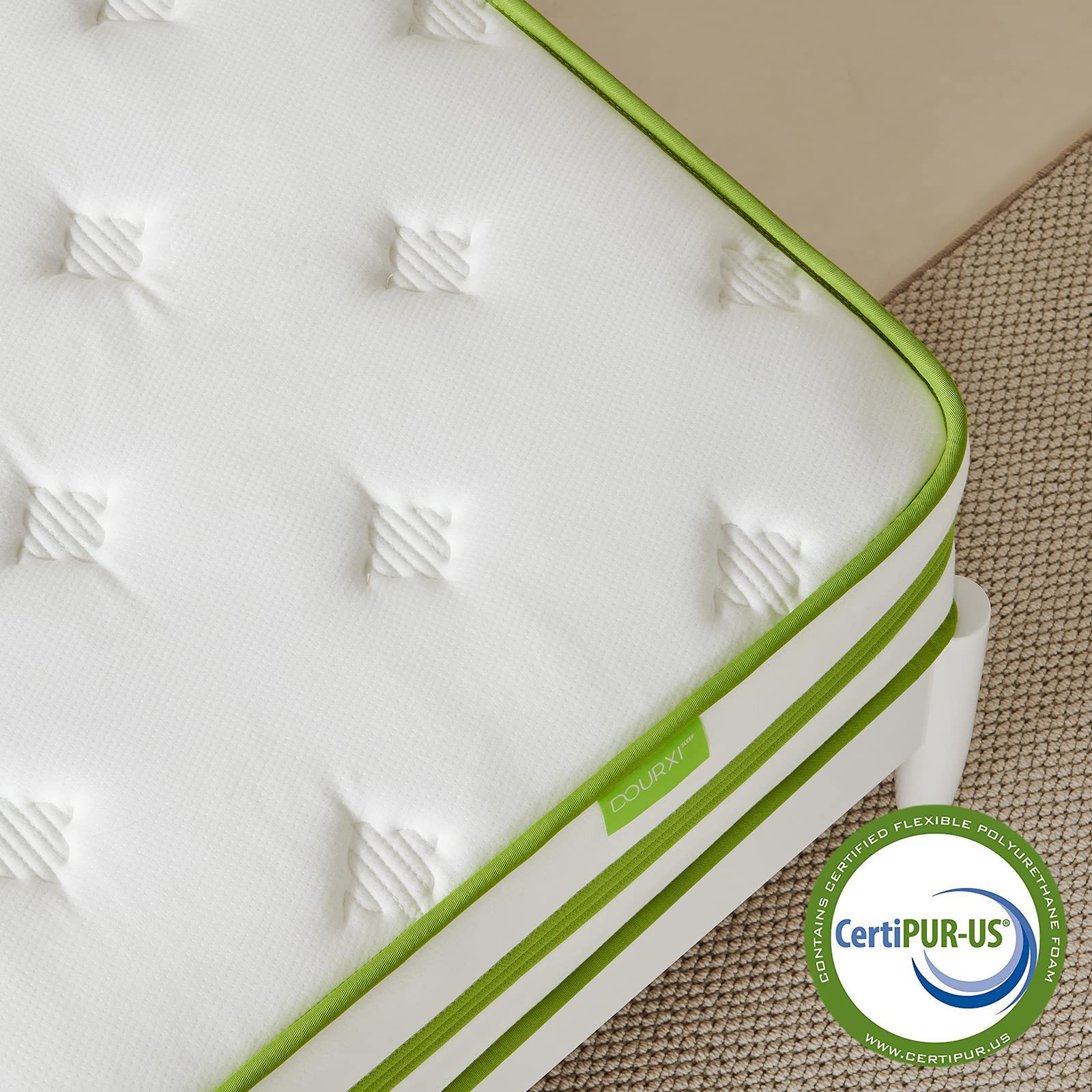Dourxi Full Size Mattress 10 Inch, Hybrid Mattress Full with Cooling Gel Memory Foam and Pocket Spring, Organic Cotton Fabric Cover, Medium Firm Feel, 54 * 75 * 10 Inch