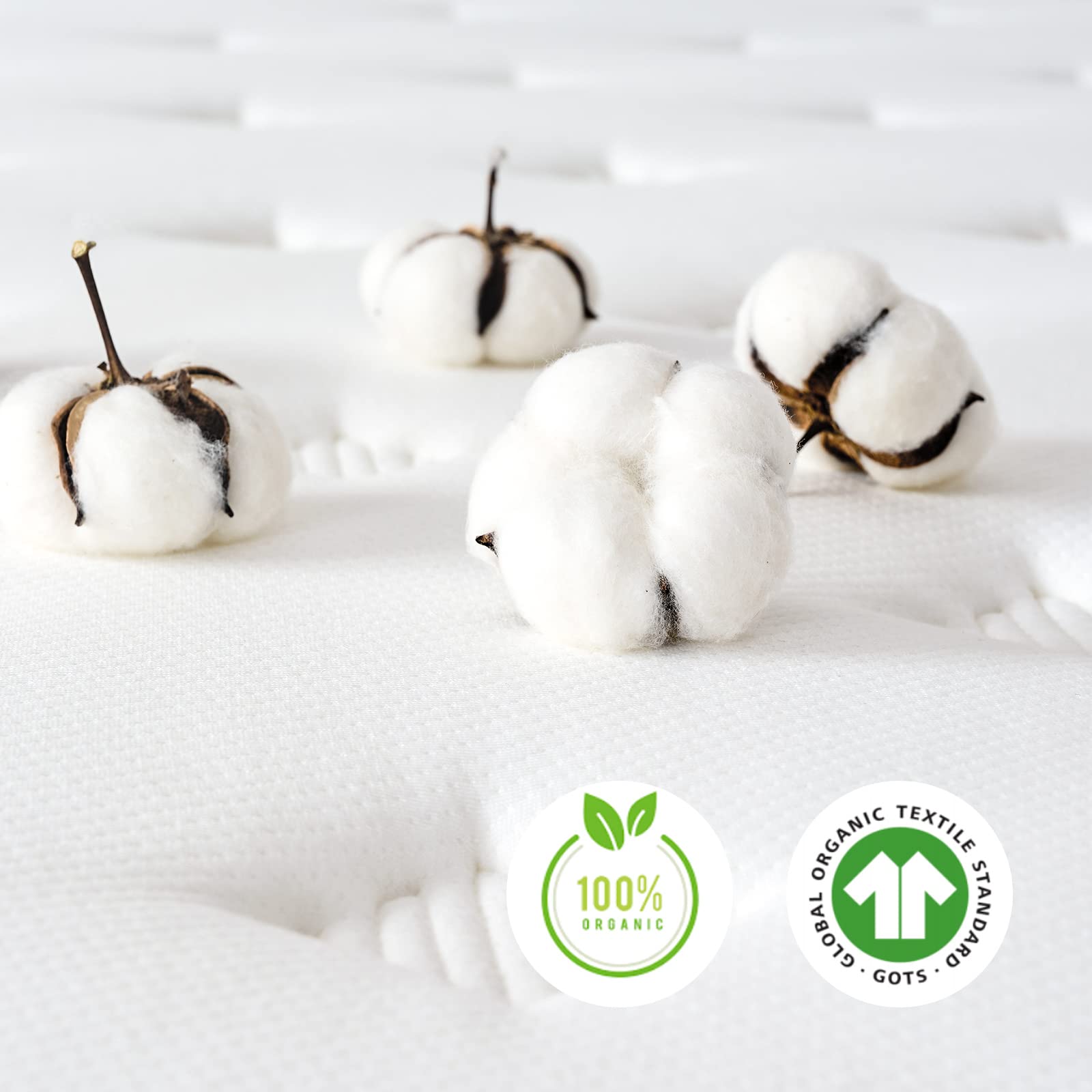 Dourxi Full Size Mattress 10 Inch, Hybrid Mattress Full with Cooling Gel Memory Foam and Pocket Spring, Organic Cotton Fabric Cover, Medium Firm Feel, 54 * 75 * 10 Inch