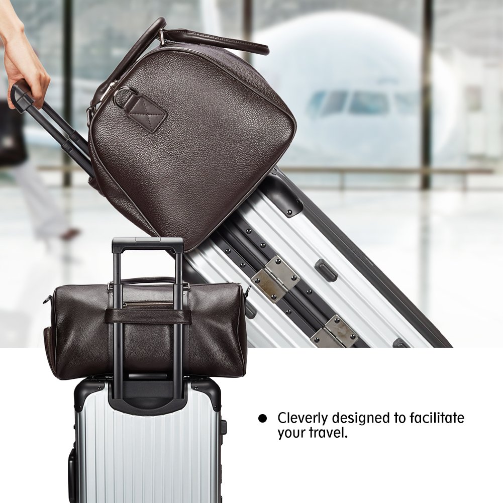 BOSTANTEN Genuine Leather Travel Weekender Overnight Duffel Bag& Mens Leather Backpack 15.6 inch Computer Backpack