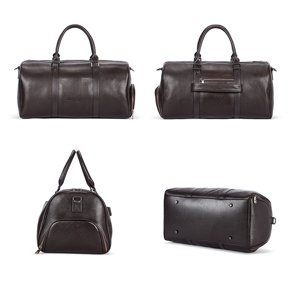 BOSTANTEN Genuine Leather Travel Weekender Overnight Duffel Bag& Mens Leather Backpack 15.6 inch Computer Backpack