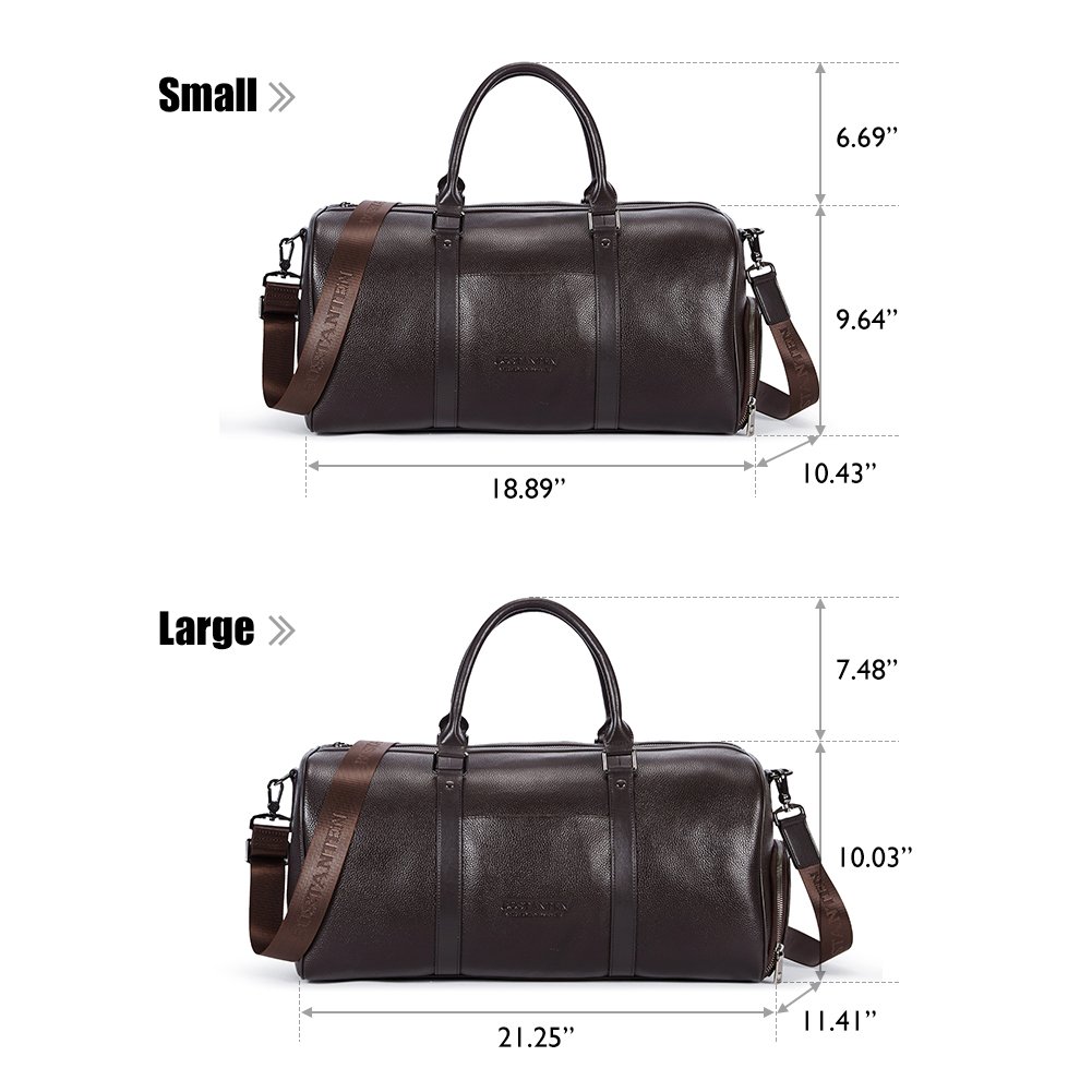 BOSTANTEN Genuine Leather Travel Weekender Overnight Duffel Bag& Mens Leather Backpack 15.6 inch Computer Backpack