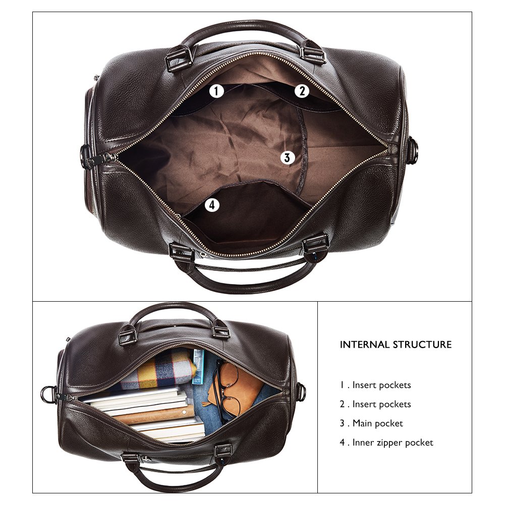 BOSTANTEN Genuine Leather Travel Weekender Overnight Duffel Bag& Mens Leather Backpack 15.6 inch Computer Backpack