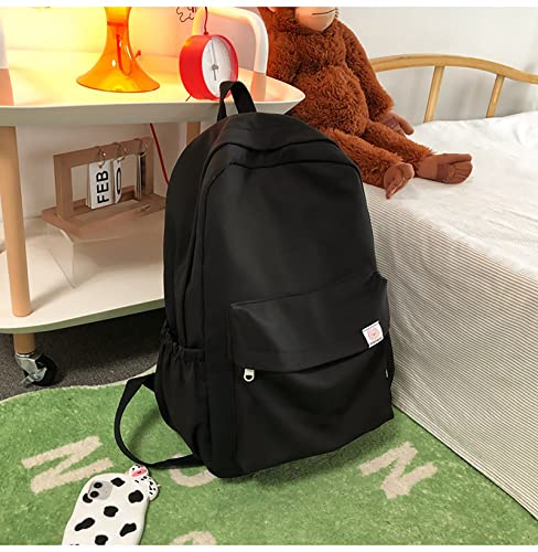Kawaii Aesthetic Backpack School Backpack Nylon Waterproof Solid Color Backpack Teen College