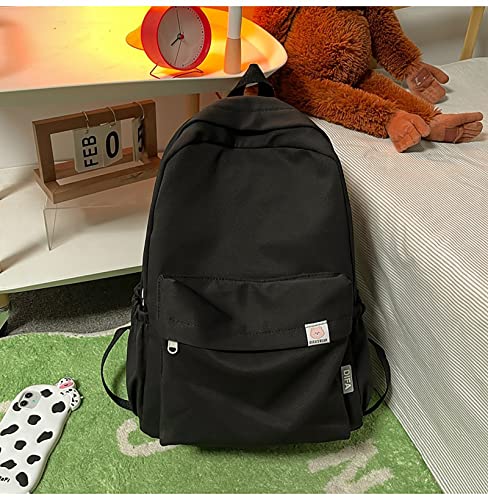 Kawaii Aesthetic Backpack School Backpack Nylon Waterproof Solid Color Backpack Teen College