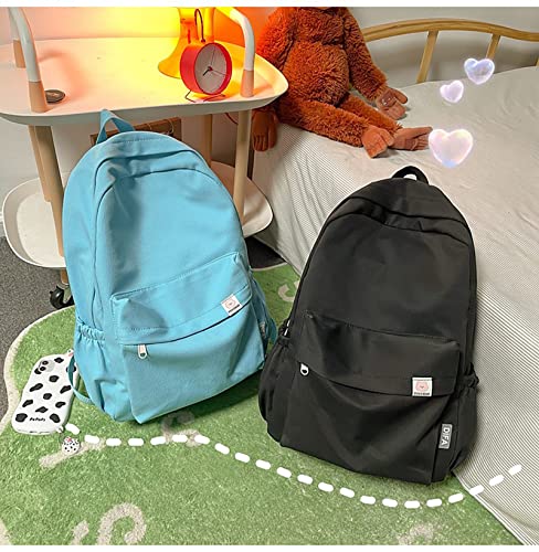 Kawaii Aesthetic Backpack School Backpack Nylon Waterproof Solid Color Backpack Teen College