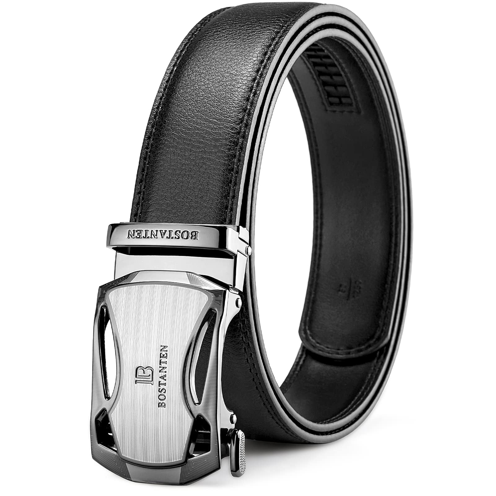 BOSTANTEN Mens Belt Leather Ratchet Dress Belt ＆ Mens Leather Backpack 15.6 inch Computer Backpack