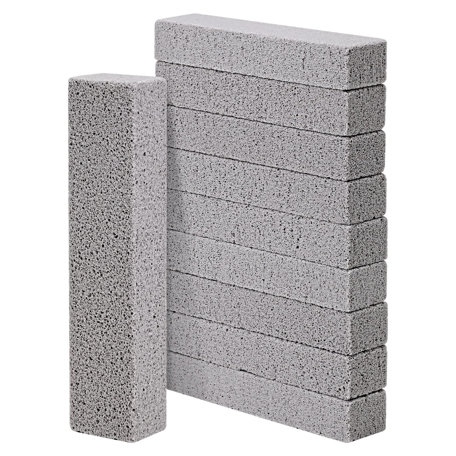 HongWay 10 Pack Pumice Stone for Cleaning, Pumice Stone for Toilet Cleaning Bowl Stick, Heavy Duty Strong Pumice Cleaning Bar for Bathtubs, Kitchen Sink, Grill, Household (5.9 x 1.4 x 0.9 Inches)
