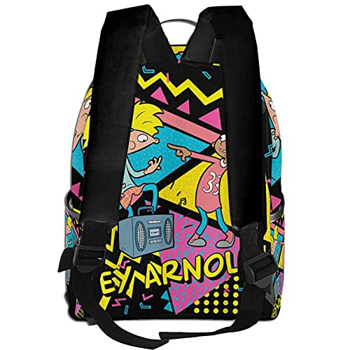 Shanke Hey Arn-Old Black Backpack, Classic Men's and Women's Backpack with Cartoons.
