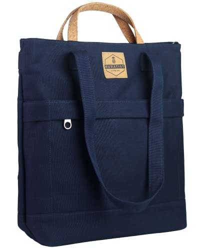 Kuratist - DEERN Totepack - 2 in 1 Backpack - 14L - Fits 13.3" Laptops - Used for Shopping/Work/Trips/Office/School (Navy)