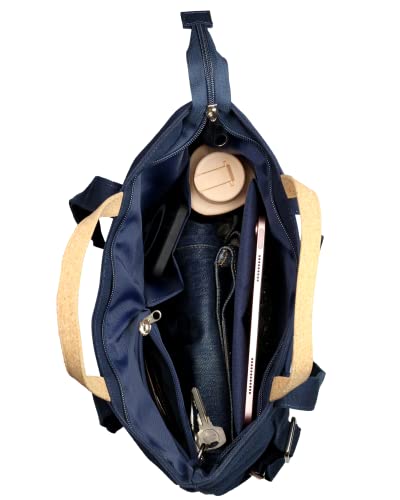 Kuratist - DEERN Totepack - 2 in 1 Backpack - 14L - Fits 13.3" Laptops - Used for Shopping/Work/Trips/Office/School (Navy)