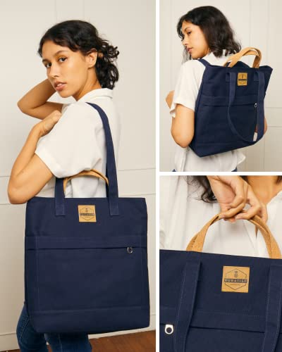 Kuratist - DEERN Totepack - 2 in 1 Backpack - 14L - Fits 13.3" Laptops - Used for Shopping/Work/Trips/Office/School (Navy)