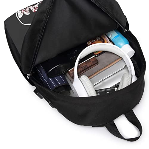 Halloween Horror Movie Ghost-Face Laptop Backpack with USB Charging Port, 17 Inch, Unisex, Adjustable Shoulder Strap Backpack, Travel Backpack, Business Backpack, School Computer Bag for Women & Men