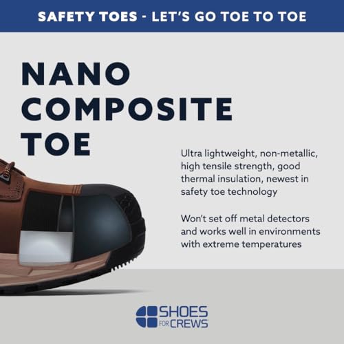 Shoes for Crews Gia, Women's Nano Composite Toe (NCT) Work Shoes, Slip Resistant, Water Resistant, Black, Size 9.5