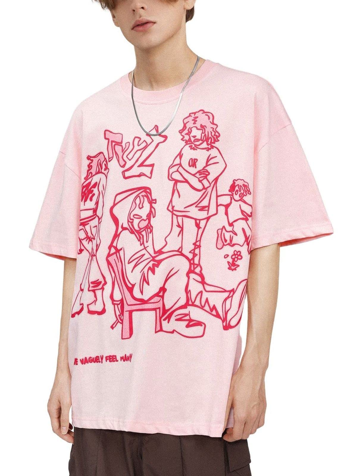 Aelfric Eden Graphic Tees Men Y2k Cartoon Oversized T Shirts Women Streetwear Vintage Tees Unisex Summer Tops