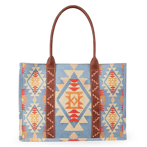 Wrangler Tote Bag for Women Western Shoulder Purses Boho Aztec Satchel Hobo Handbags WG2202-8119BR