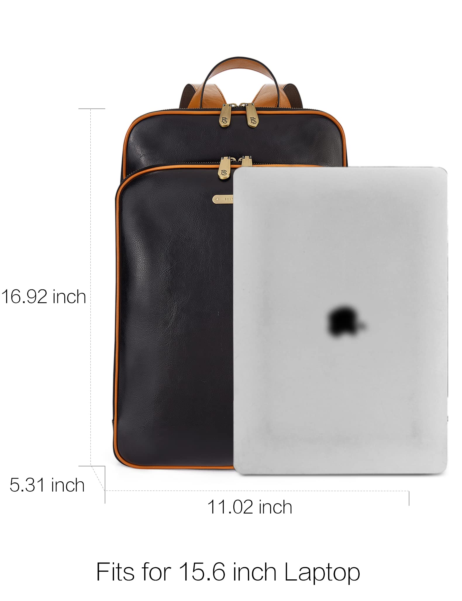 BOSTANTEN Womens Leather Wallets RFID Blocking Large Capacity&Leather 15.6 inch Laptop Backpack Computer Bag