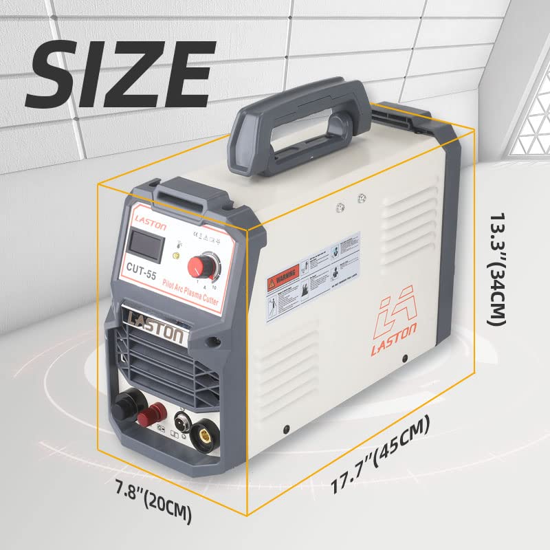 LA LASTON CUT-55 IGBT Plasma Cutter,Dual Voltage 110V/220V (60HZ)Non-Touch Pilot Arc P-60 Torch 1/2'' Clean Cut Max 20MM Plasma Cutting Machine.