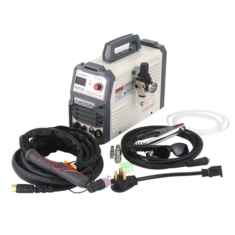 LA LASTON CUT-55 IGBT Plasma Cutter,Dual Voltage 110V/220V (60HZ)Non-Touch Pilot Arc P-60 Torch 1/2'' Clean Cut Max 20MM Plasma Cutting Machine.
