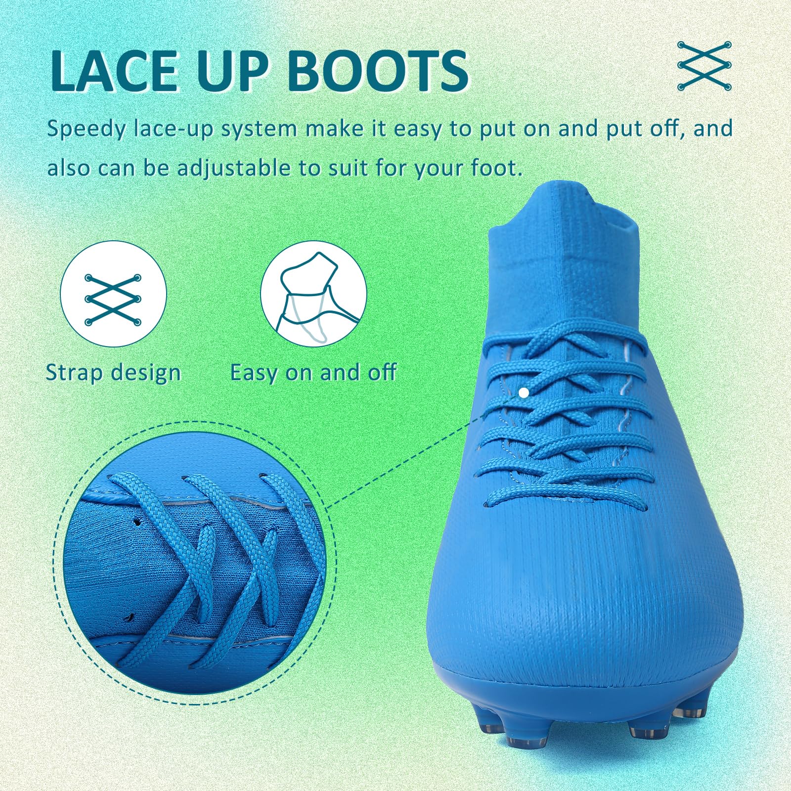Soccer Cleats Mens Football Cleats Women Tacos de Futbol para Hombre Soccer Shoes for Big Boy Tacos de Futbol Zapatos de Futbol para Hombres Outdoor Soccer Shoes High Top Football Boots AG/FG