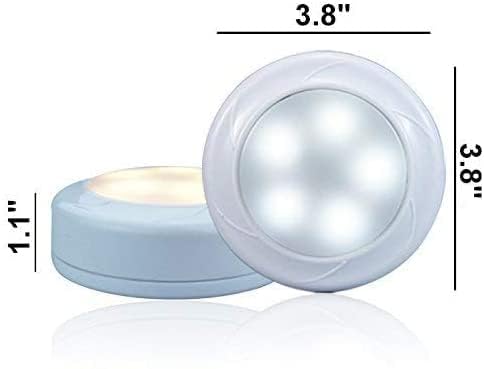 WRalwaysLX 2pack Remote Control LED Cabinet Push Light Cool/Warm Adjustable Night Light, Used by 3x1.5V AA Batteries (Not Included) for Kitchen Under Cabinet Lighting,Closets, Cabinets…