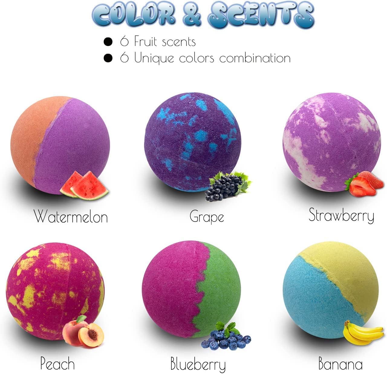 7 Oz Bath Bombs for Kids - with Surprise Toys Inside Pull-Back Car 6 Pack Natural Colorful Bath Bombs for Boys Girls with Animal Car Birthday Chirstmas Gift for Child