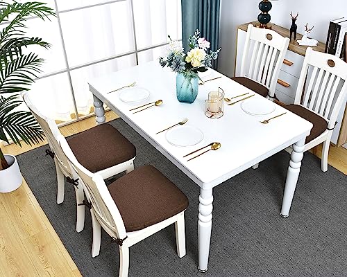 COSNUOSA Kitchen Chair Cushions Dining Chair Cushions with Ties Non Slip Kitchen Dining Chair Pads Seat Cushion Set 17 x 16 Inches Brown 4 Pcs