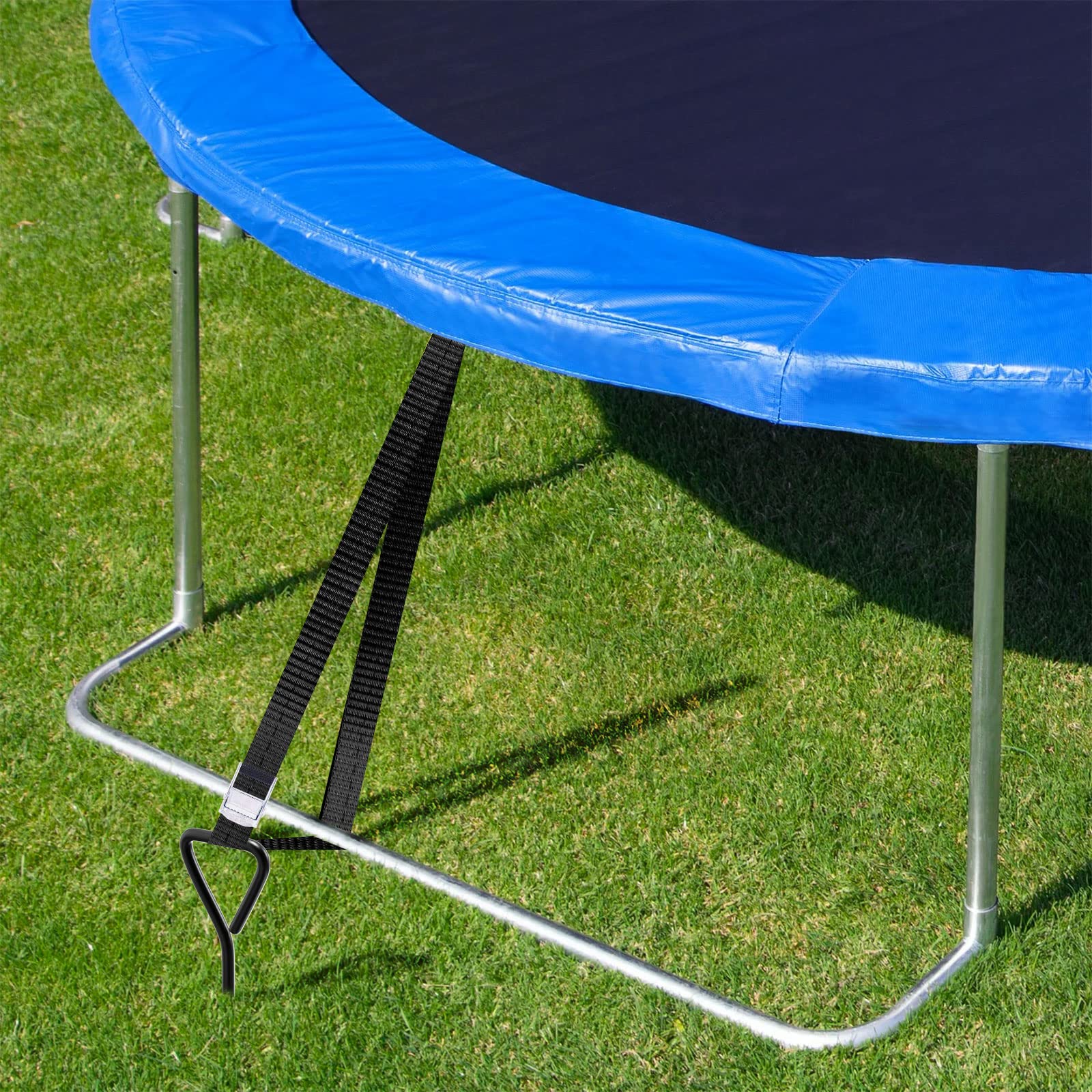 Heavy Duty Trampoline Stakes Anchors High Wind,Galvanized Steel Trampoline Anchors Kit for 15ft,14ft,12ft,10ftTrampoline,15.8inch Ground Anchors Trampoline Accessories