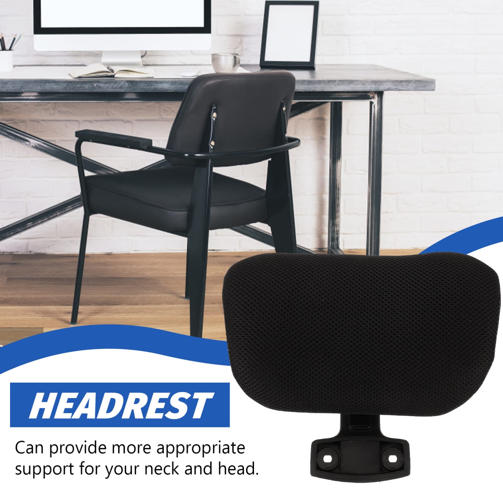 Tofficu Office Chair Headrest Attachment Computer Chair Headrest Adjustable Chair Head Cushion Head Rest for Office Chair(3.0cm Fixing Clips)