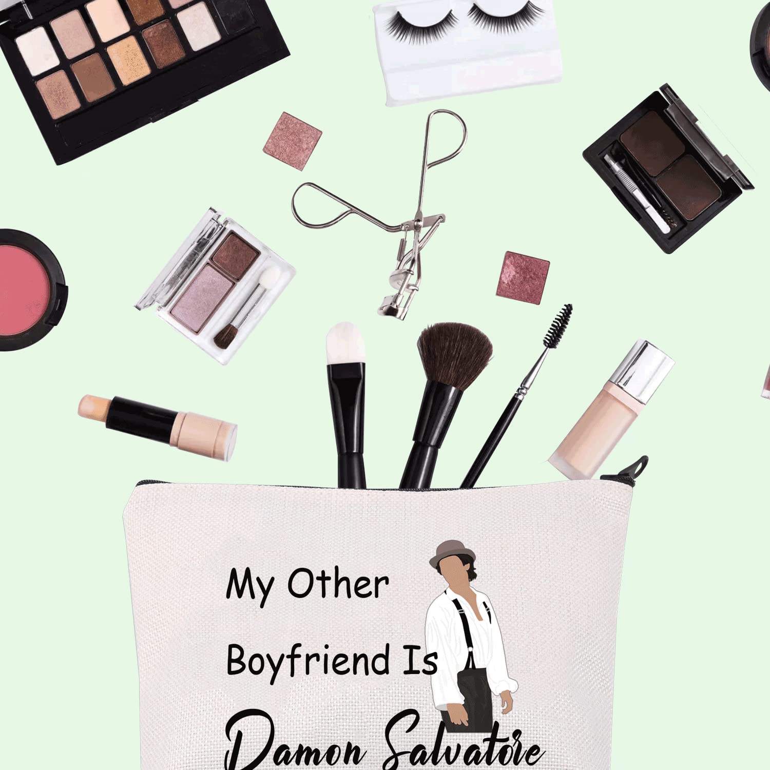 Vampire Fandom Cosmetic Bag My Other Boyfriend is Damon Salvatore Makeup Bag Vampire Fans Gift Vampire Themed Gift (damon)