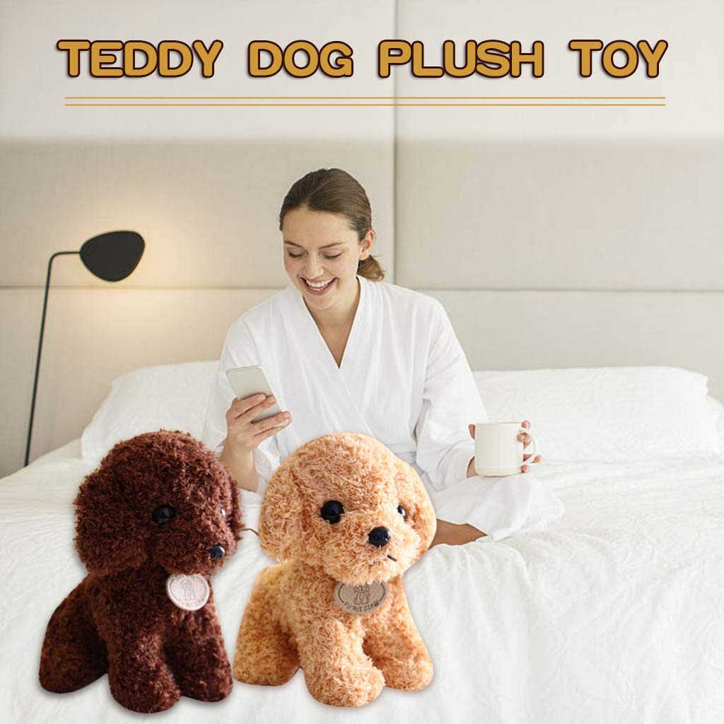 Muised Simulation Teddy Dog Plush Toy Puppy Doll Adults Gift 25CM Plushies Animals Stuffed Animals & Teddy Bears Adult Dolls Age 6-8 Action Figures Throw Pillows for Bed Winter Soft Warm
