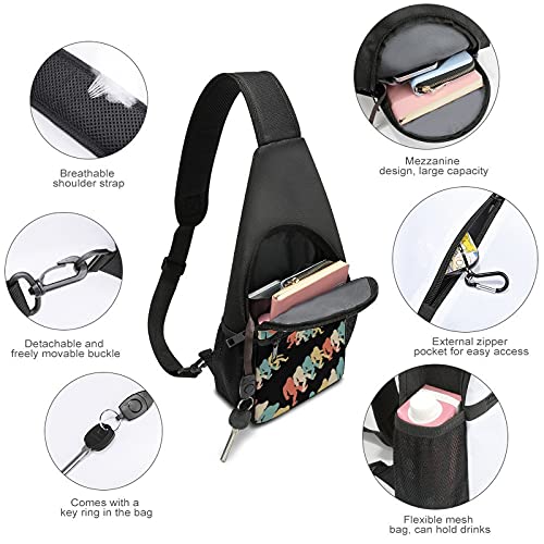 FunnyStar Retro Bigfoot Sasquatch Sling Bag Crossbody Shoulder Chest Bags Print Backpack Travel Daypack